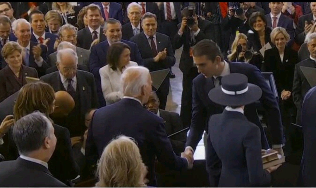 Barron Trump shows his true colours as he comes face to face with Joe ...